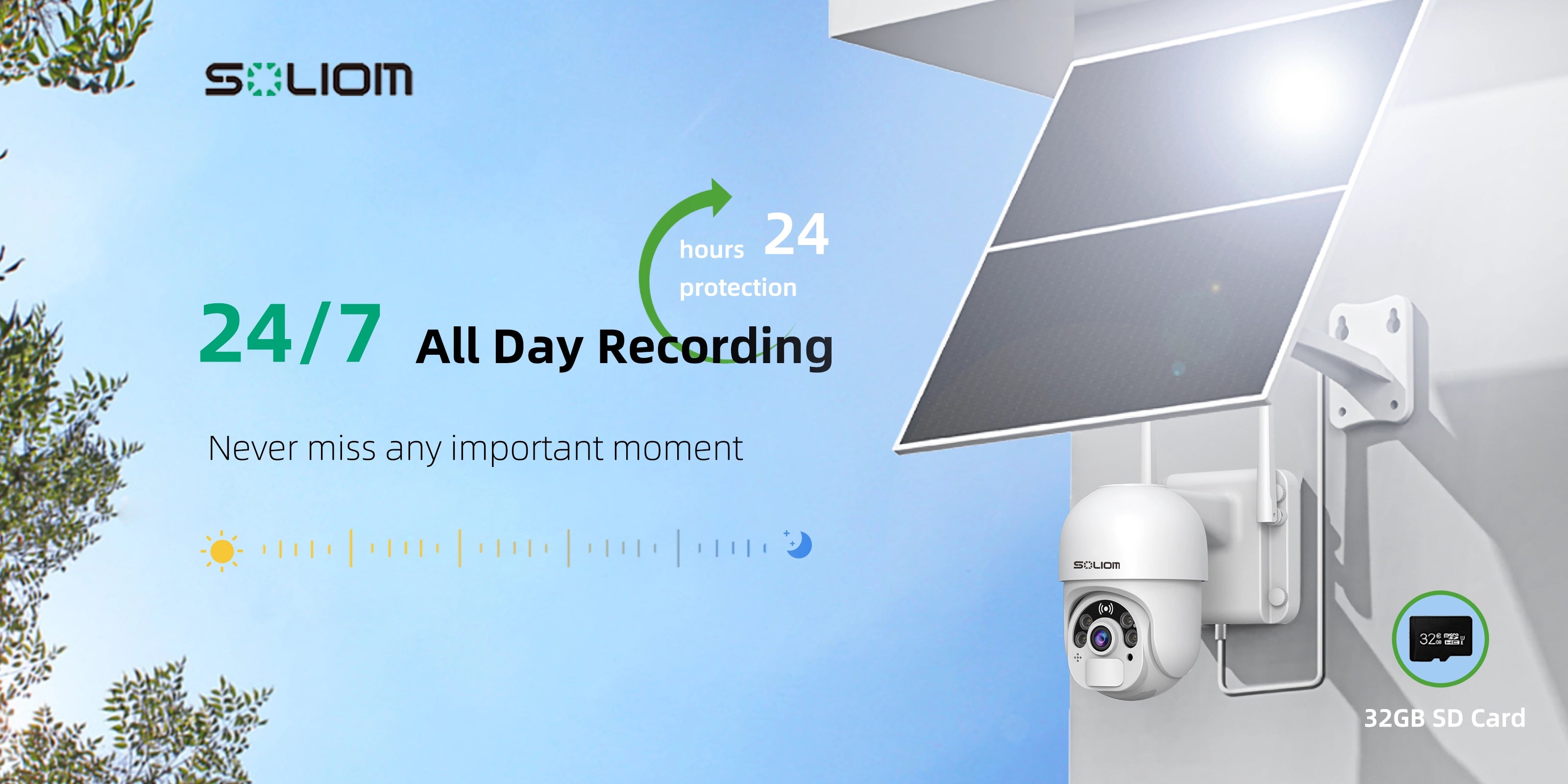 24/7 Cellular Camera - Solar Powered, 360° Pan & Tilt - Soliom SL800