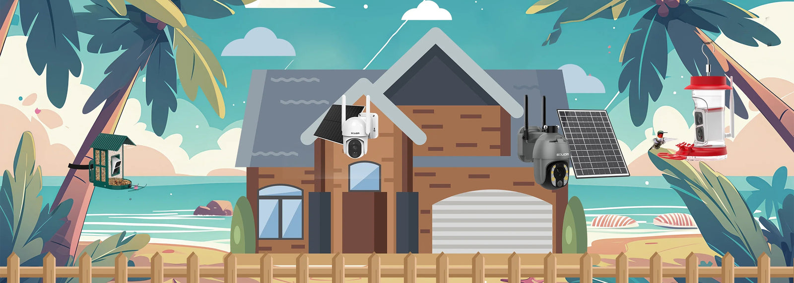 Soliom Outdoor Wireless 4G Security Cameras and Bird Feeder Cameras