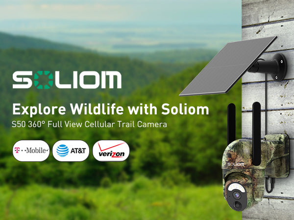 SOLIOM® S50 Solar 4G Cellular Reveal Game Trail Camera, 2K HD Night Vi ...