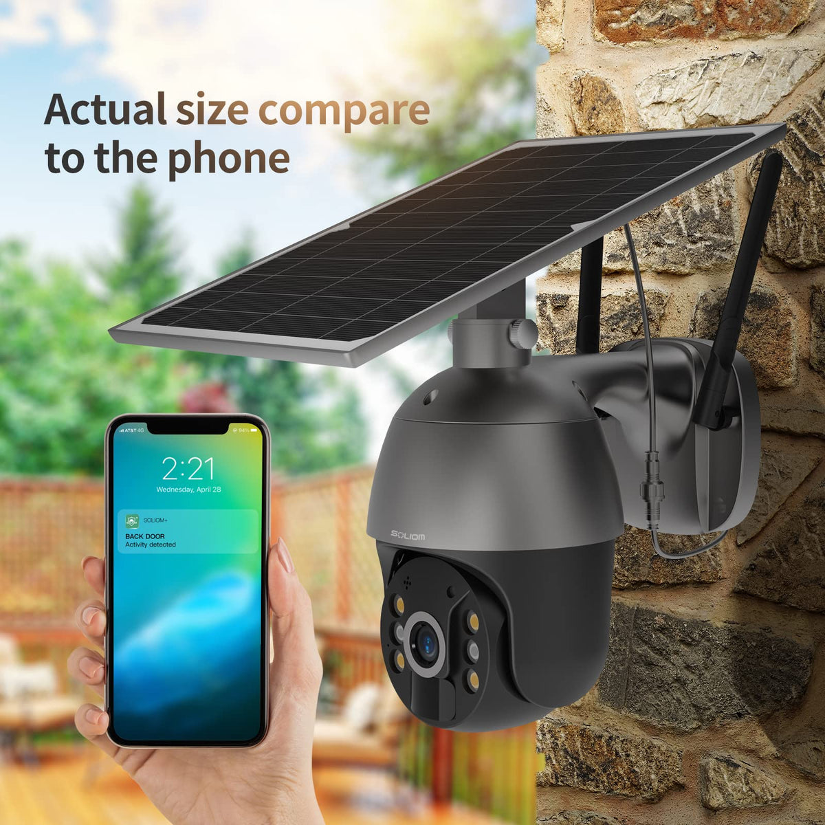 Soliom S600: Solar-Powered WiFi Security Camera - Pan & Tilt